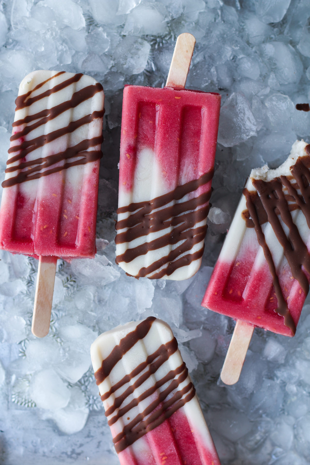Creamy Almond-Coconut milk Raspberry Popsicles