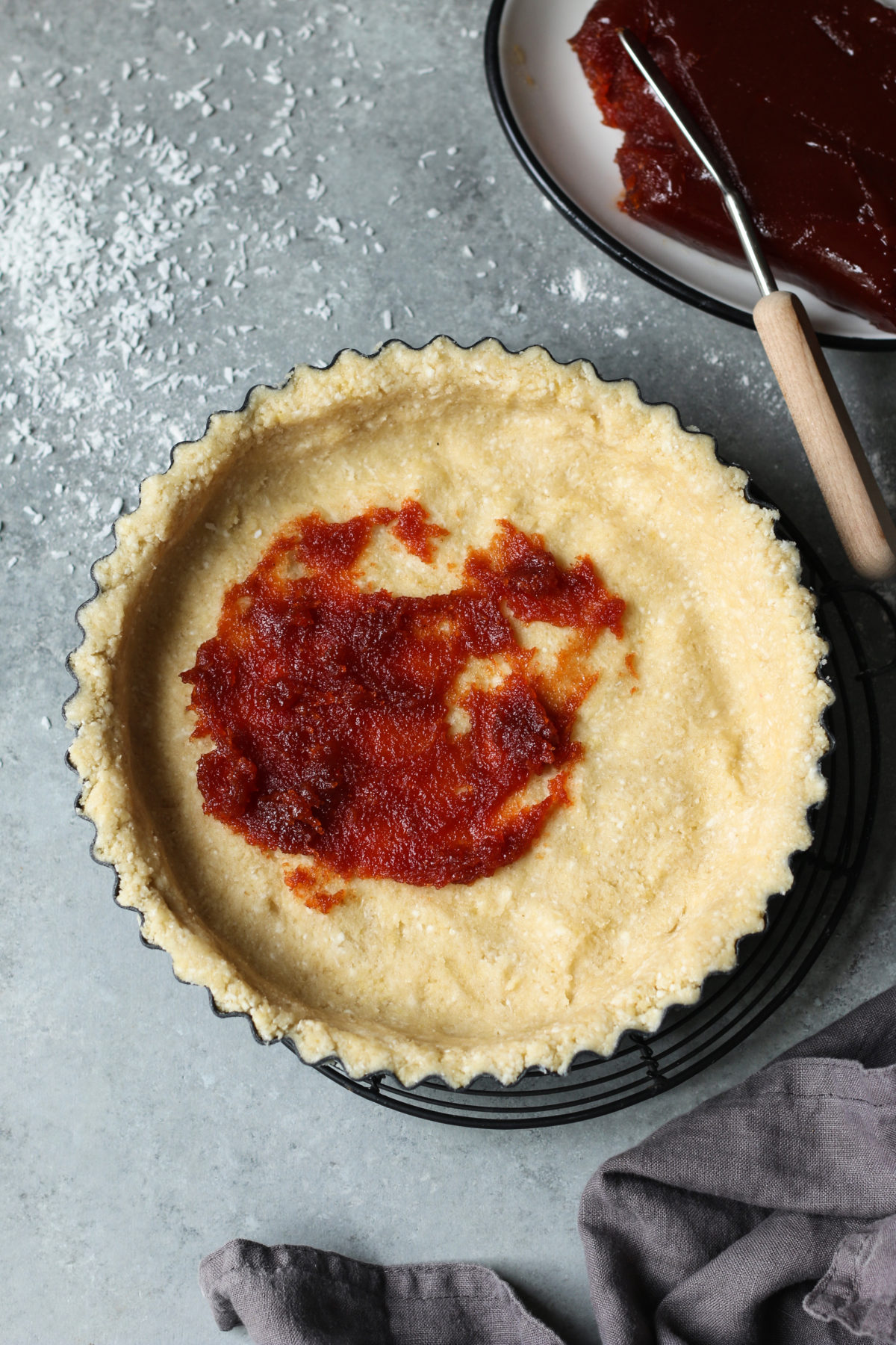 Nutty Guava Coconut Frangipane Tart with Guava Paste