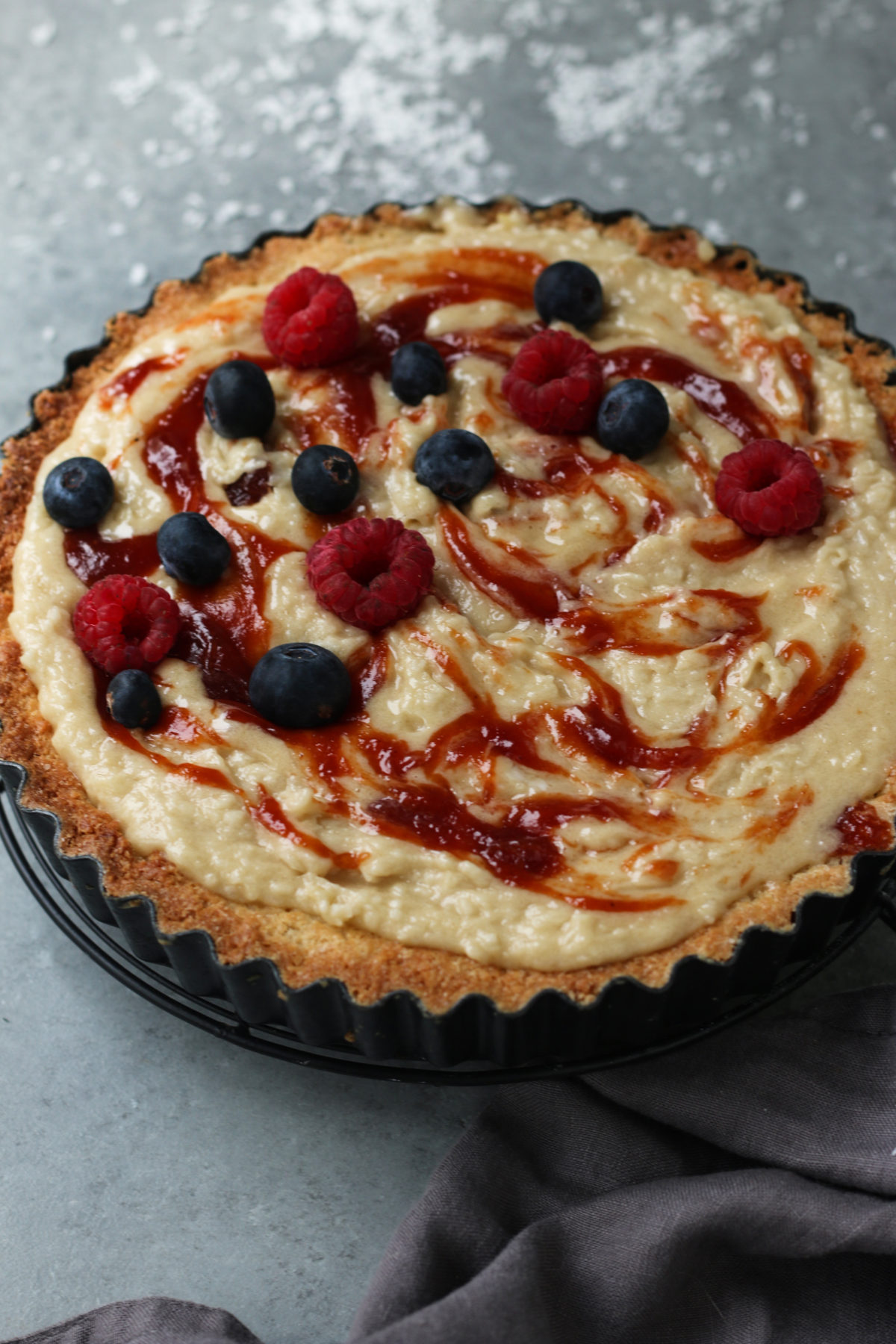 Nutty Guava Coconut Frangipane Tart with Guava Paste