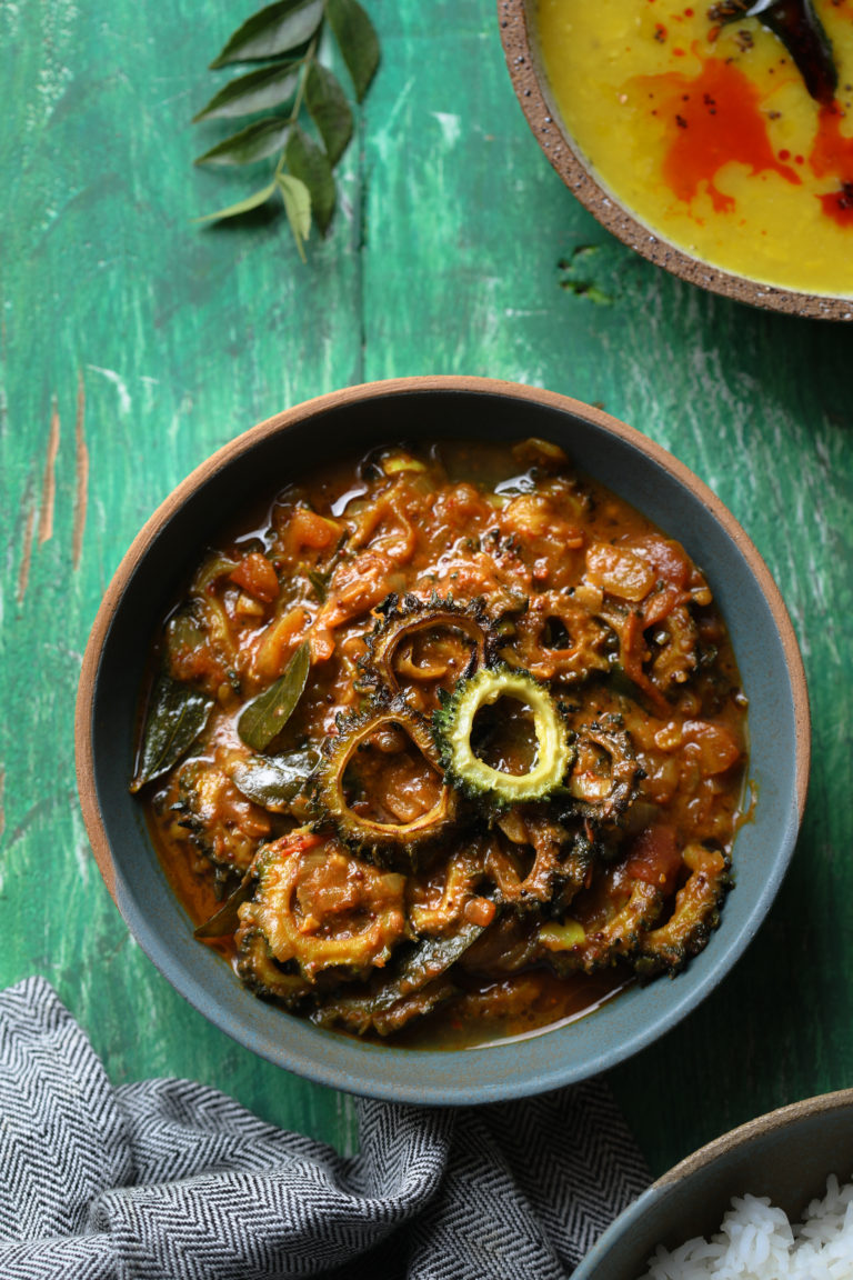 Bitter gourd Curry-Paavakai Kozhumbu South Indian Style