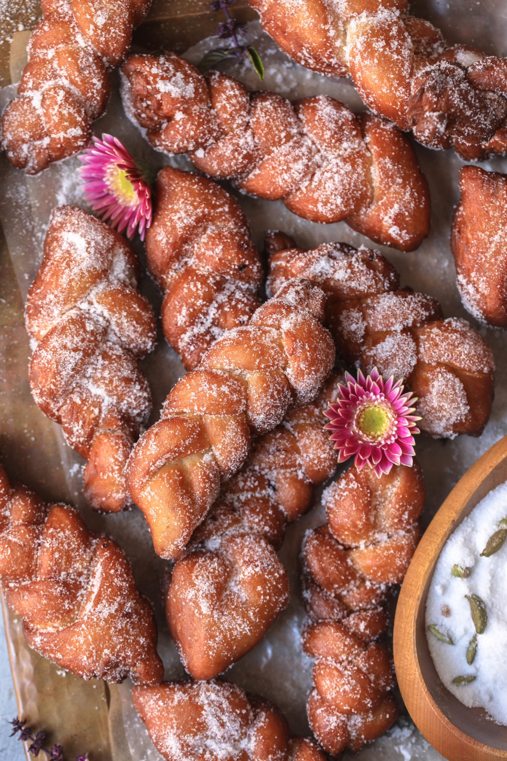 Eggless South African Donuts - donuts with cardamom and coconut milk