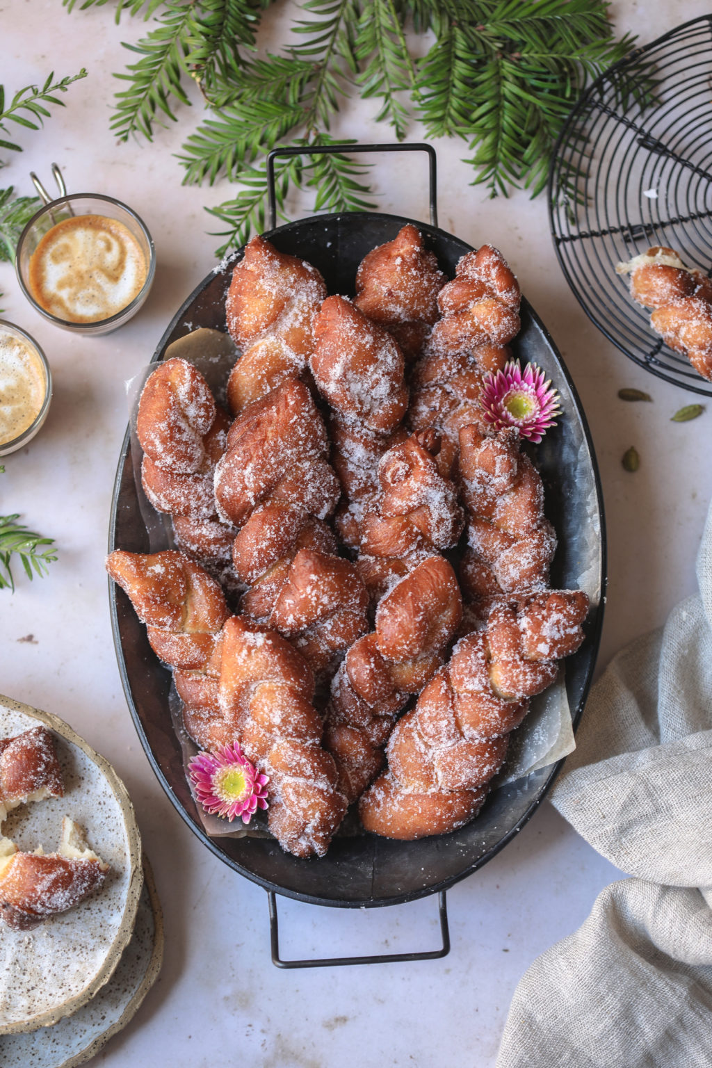 Eggless South African Donuts - donuts with cardamom and coconut milk